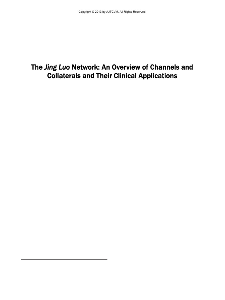 Chrisman Et Al Jing Luo Network Ajtcvm 8.1 | PDF | Meridian (Chinese ...