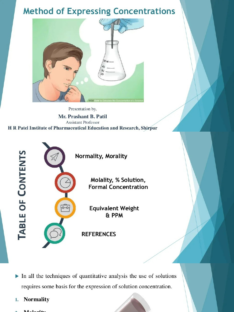 Methods of Expressing Concentration | PDF