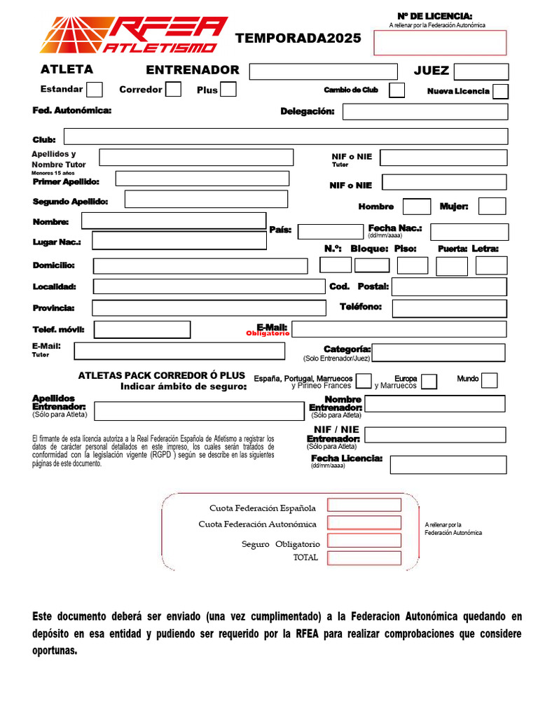 Licencia RFEA: Datos y Protección | PDF | Derechos digitales | Regulación