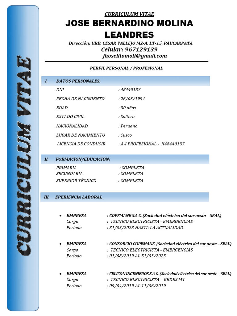 CV Jose Molina 2024 | PDF