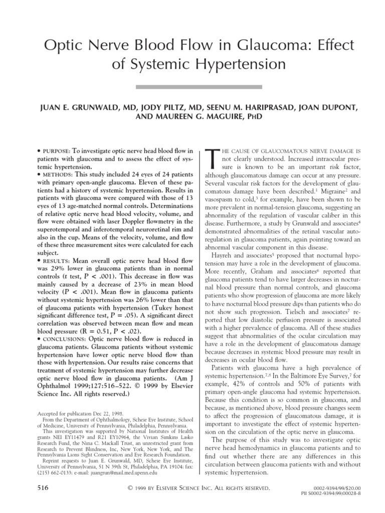 1a.hpt Optic Nerve Flow | PDF | Glaucoma | Medical Specialties