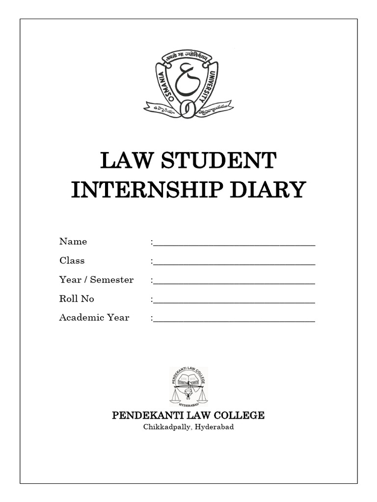 Internship Diary Coverpage | PDF