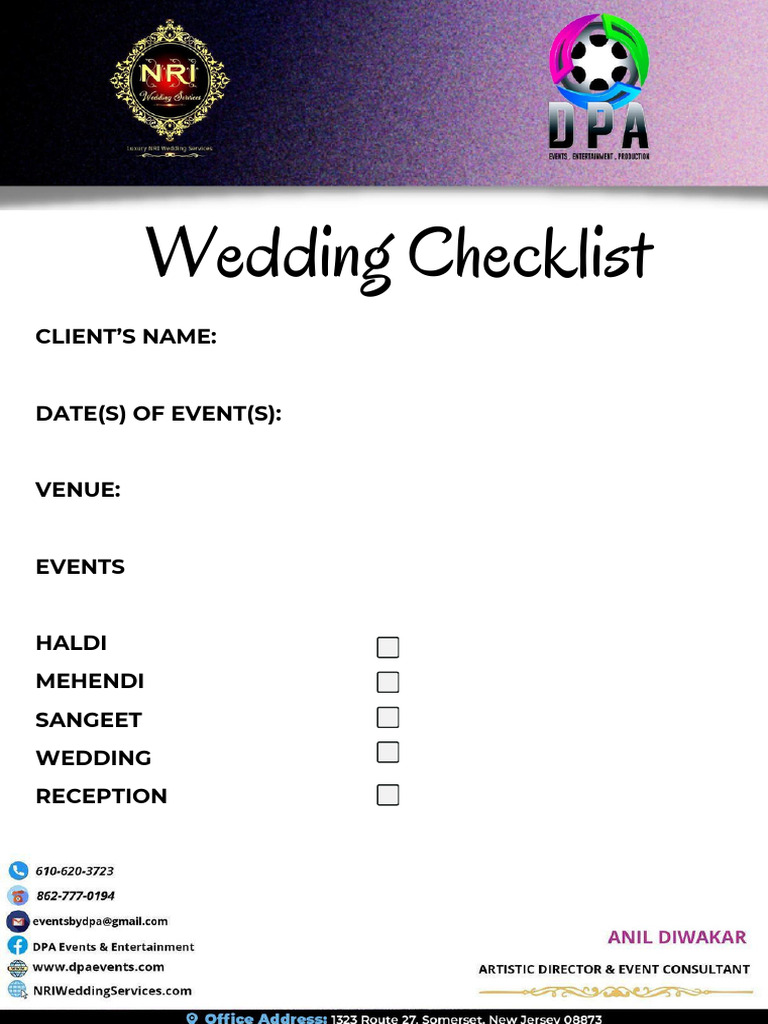 Wedding Checklist | PDF