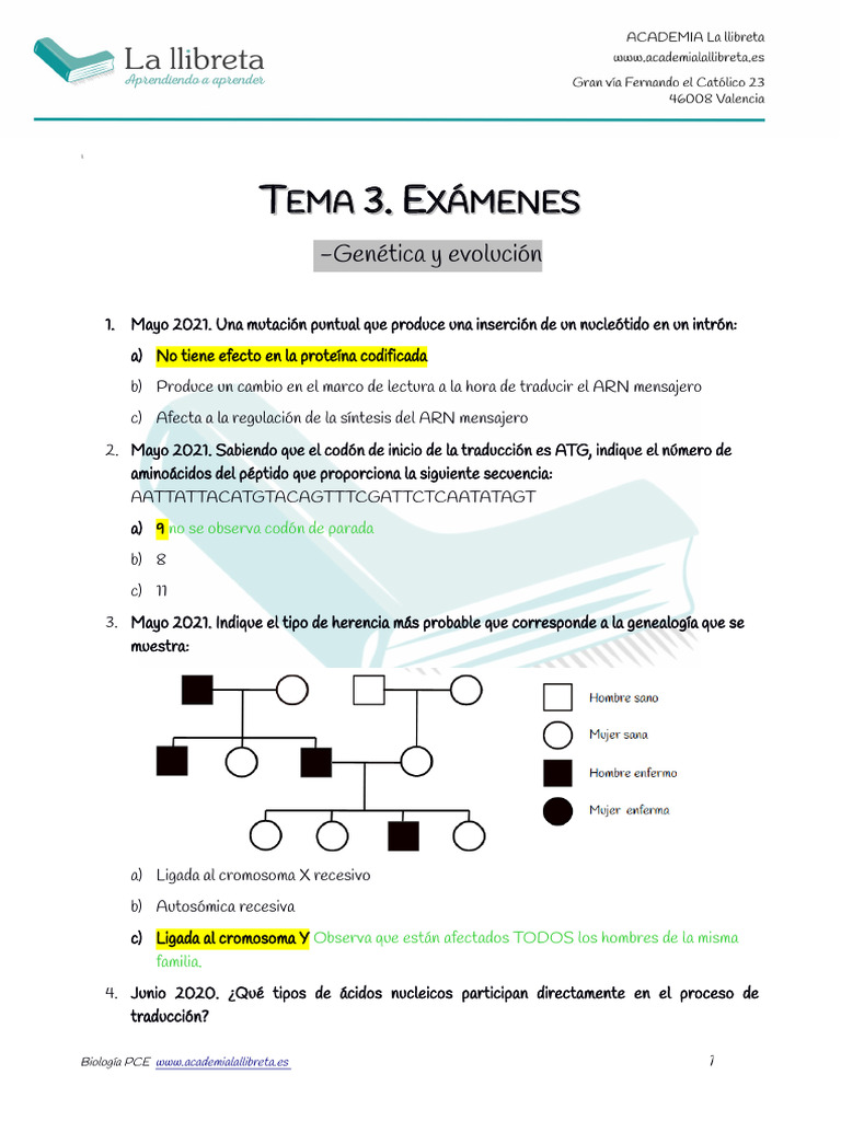 BIO PCE T3 Soluciones 2 | PDF