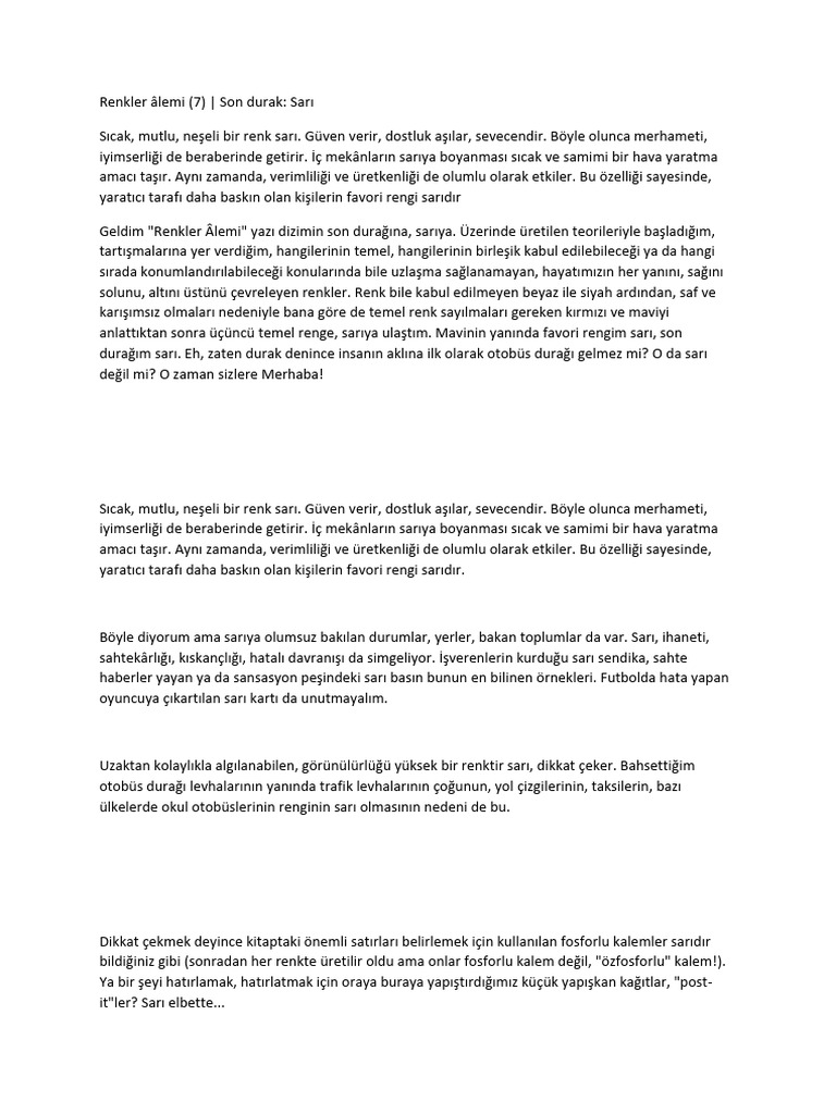 Renkler Âlemi | PDF