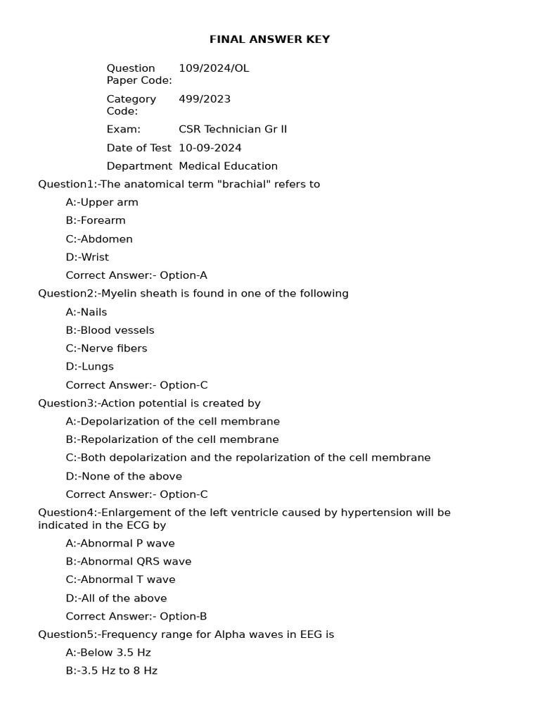 Final Key CSR Technician | PDF | Disinfectant | Sterilization (Microbiology)