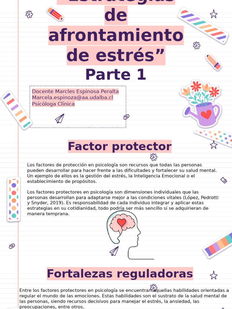 UNIDAD 2 PPT1 - "Estrategias de Afrontamiento de Estrés"parte1 | PDF | Las emociones | Estrés ...