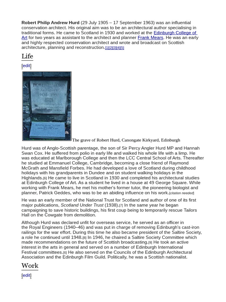 Robert Philip Andrew Hurd | PDF | Edinburgh | Scotland