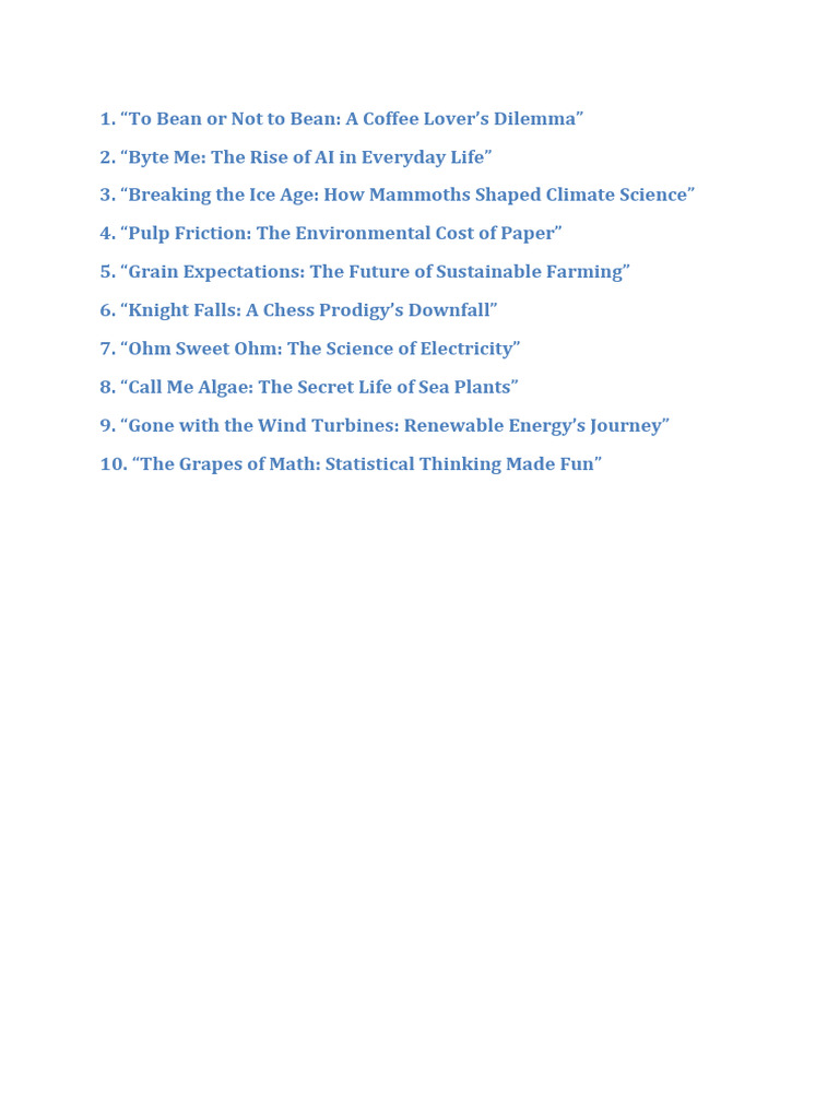 Choosing Suitable Titles | PDF | Science & Mathematics