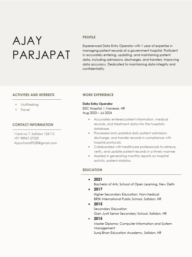 Ajay CV | PDF