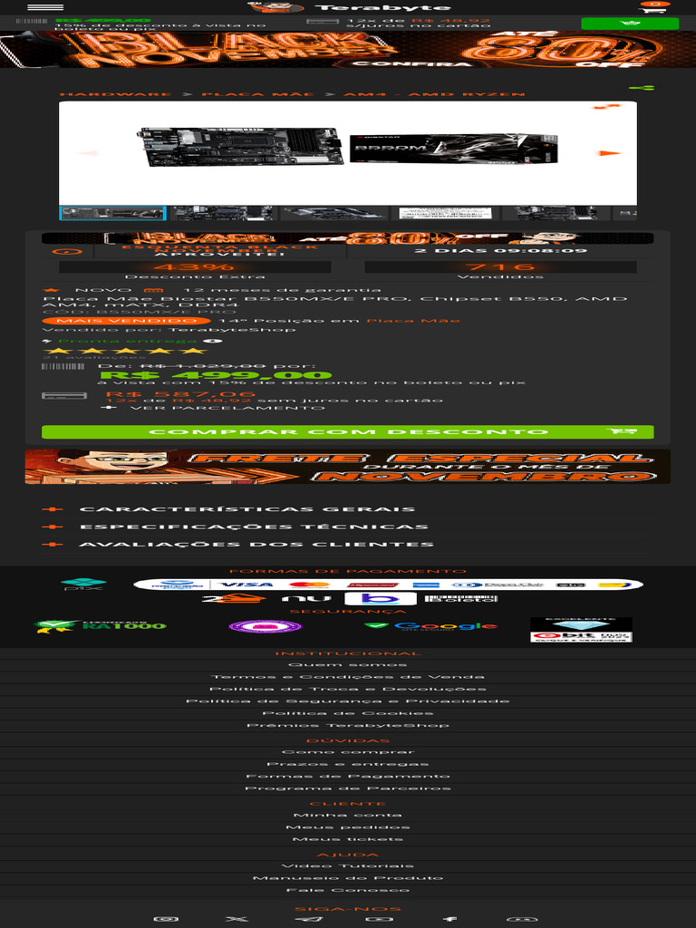 Placa Mãe Biostar B550mxe Pro, Chipset b550, Amd Am4, Matx, Ddr4 | PDF