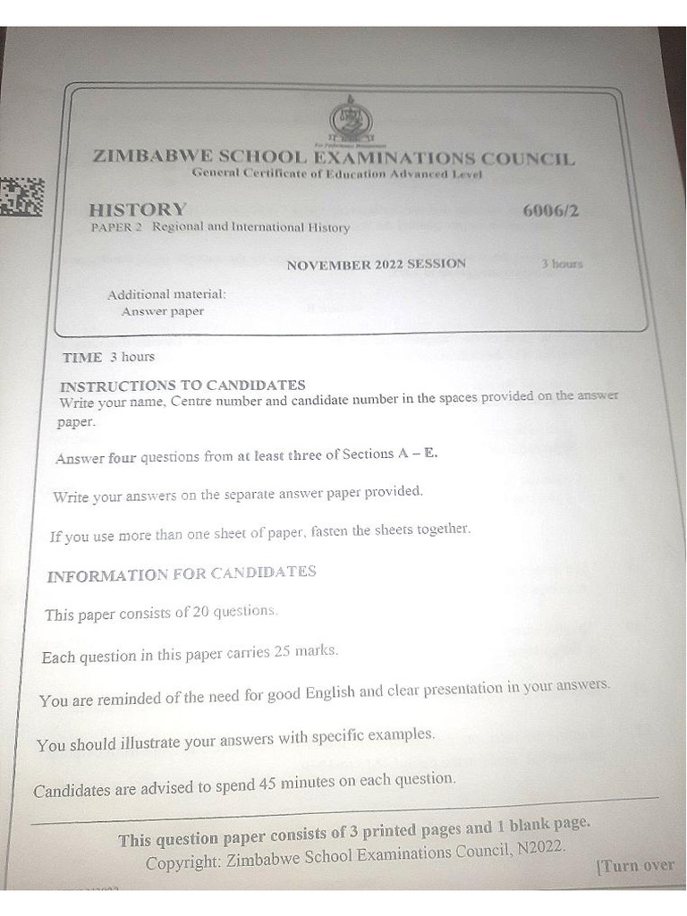 Alevel History Paper 2 November 2022 | PDF