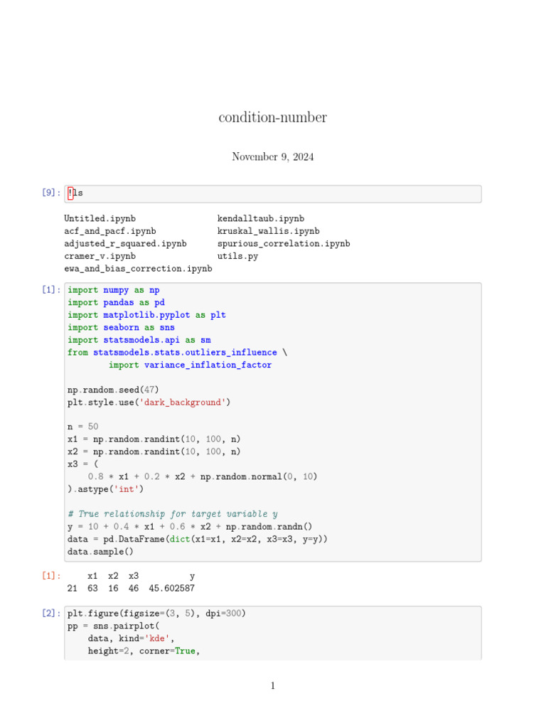 Multicollinearity Condition Number Analysis | PDF | Multicollinearity ...
