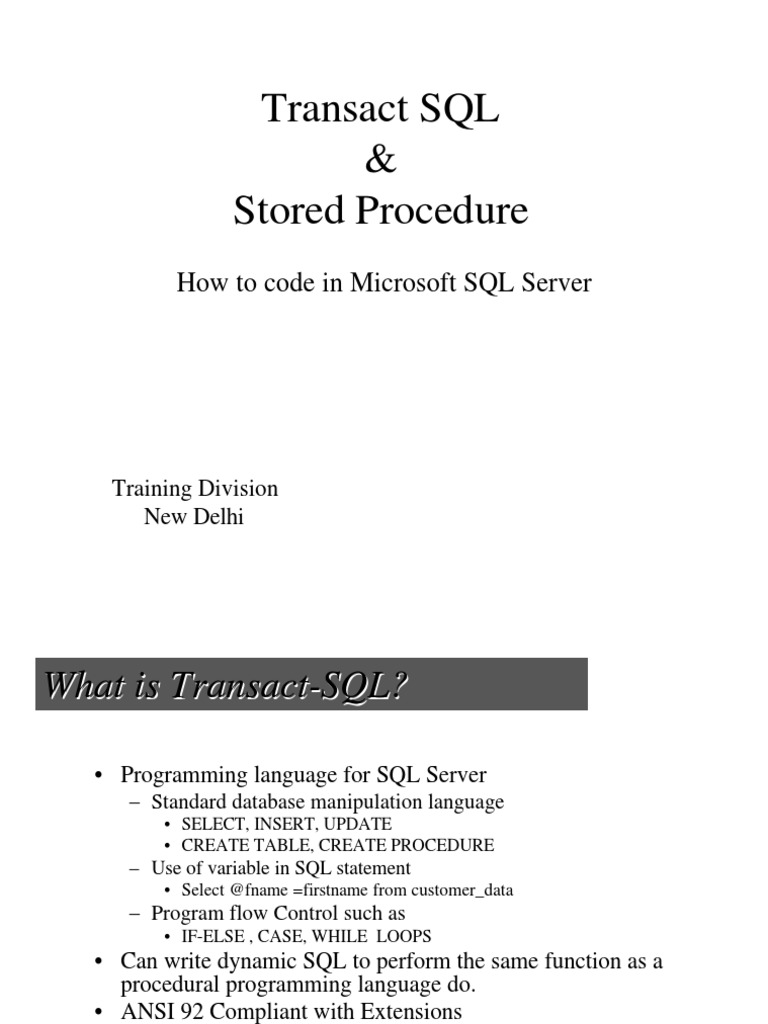 Transact | PDF | Microsoft Sql Server | Variable (Computer Science)