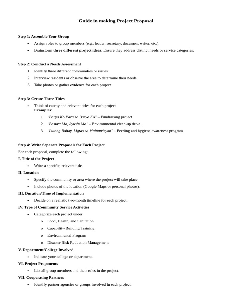 Guide in Making Project Proposal | PDF