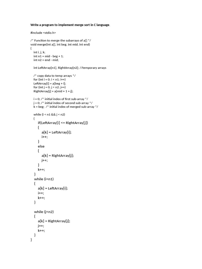 Merge Sort | PDF | Algorithms And Data Structures | Computer Programming Merge Sort | PDF | Algorithms And Data Structures | Computer Programming