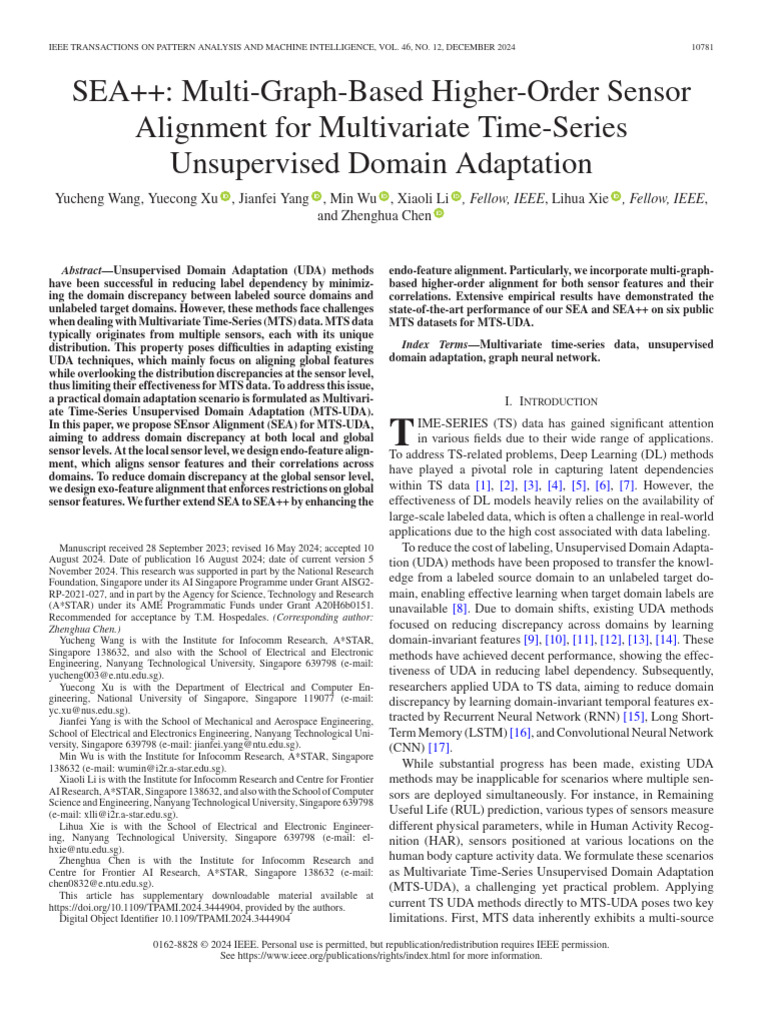 Sea Multi Graph Based Higher Order Sensor Alignment For Multivariate Time Series Unsupervised