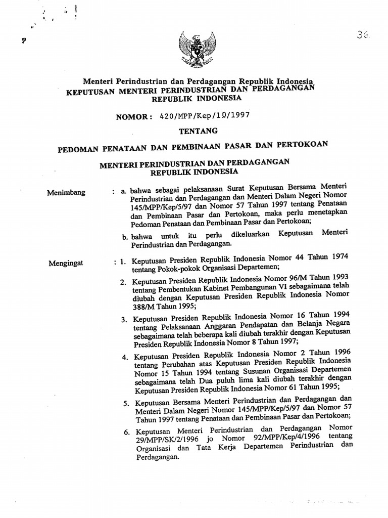 1997-Kepmendag Nomor 420 MPP Kep 10 1997 | PDF
