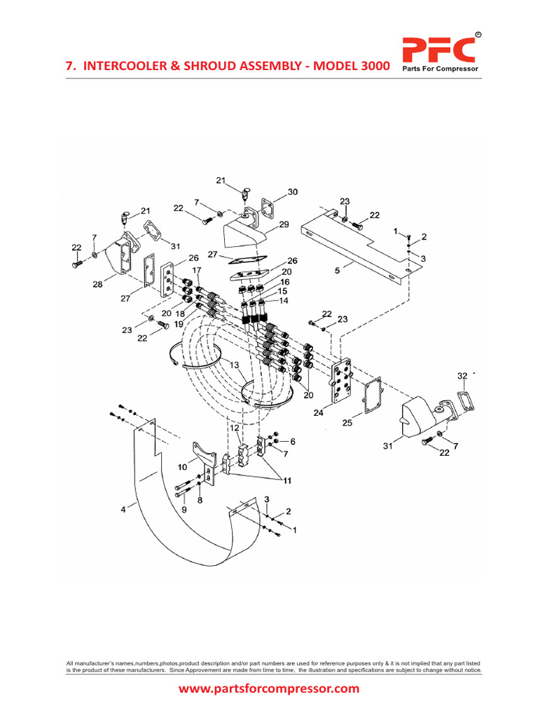 Intercooler & Shroud Assembly-Model 3000 | PDF | Washer (Hardware)
