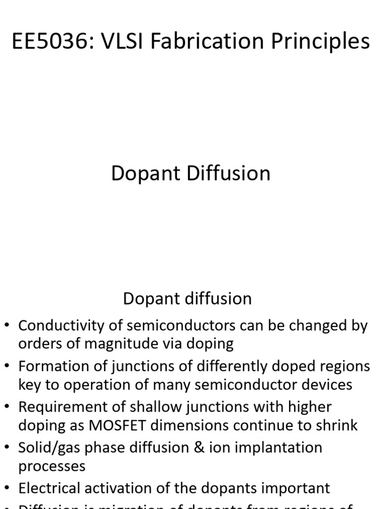 Dopant diffusion | PDF | Doping (Semiconductor) | Diffusion