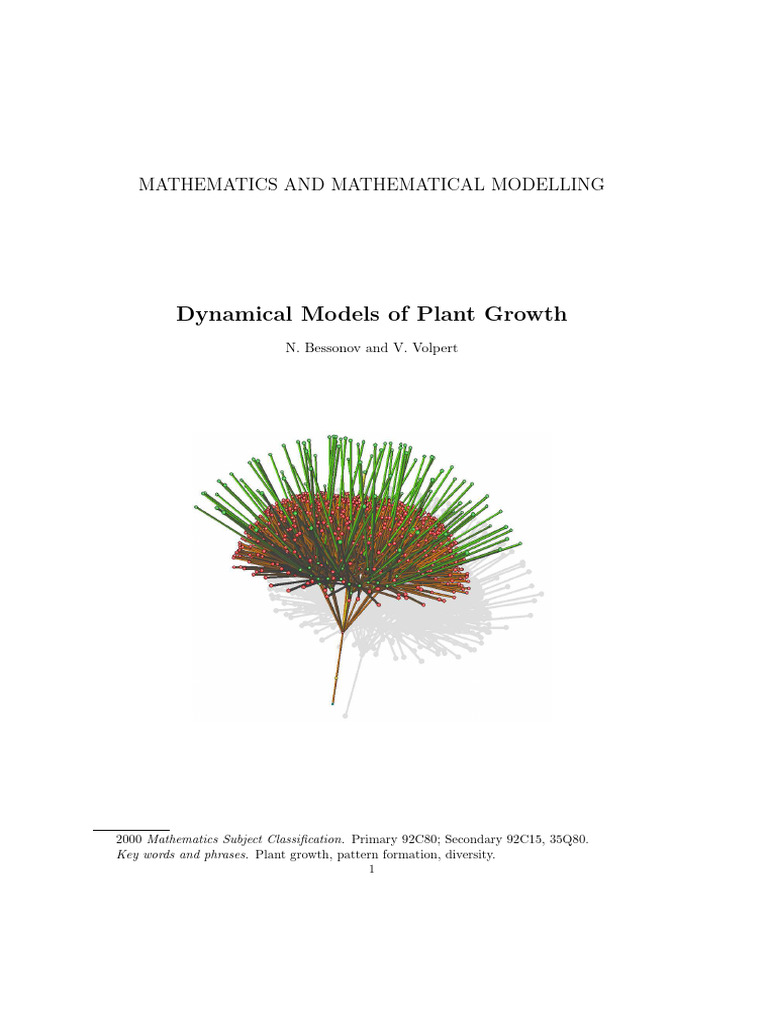 5.mathematics and Mathematical Modelling Dynamical Models of Plant ...
