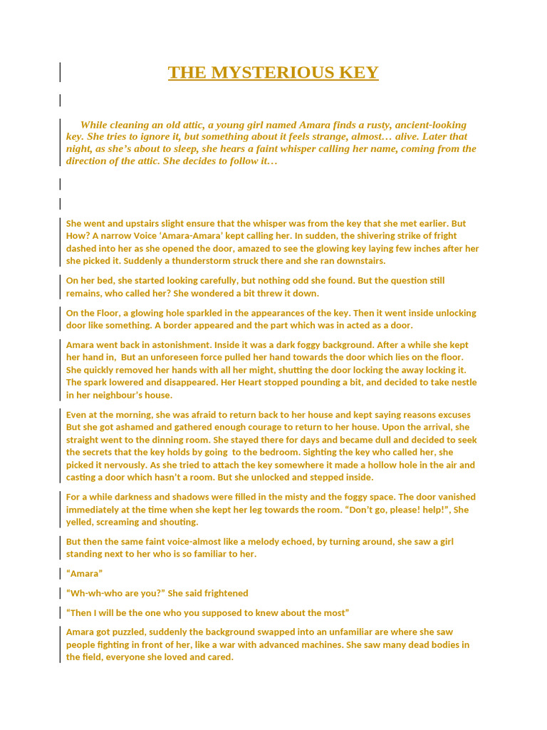 THE MYSTERIOUS KEY | PDF