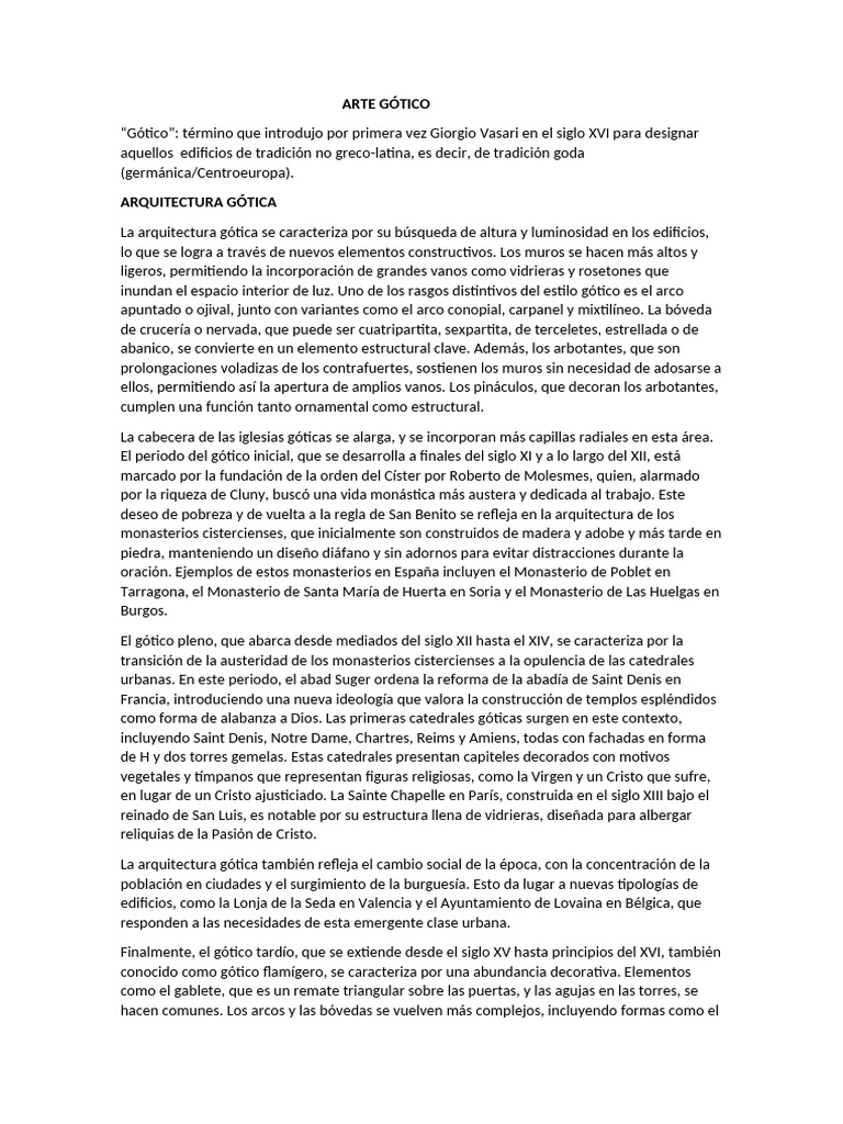 Arte Gótico | PDF | Arquitectura gótica | Pinturas