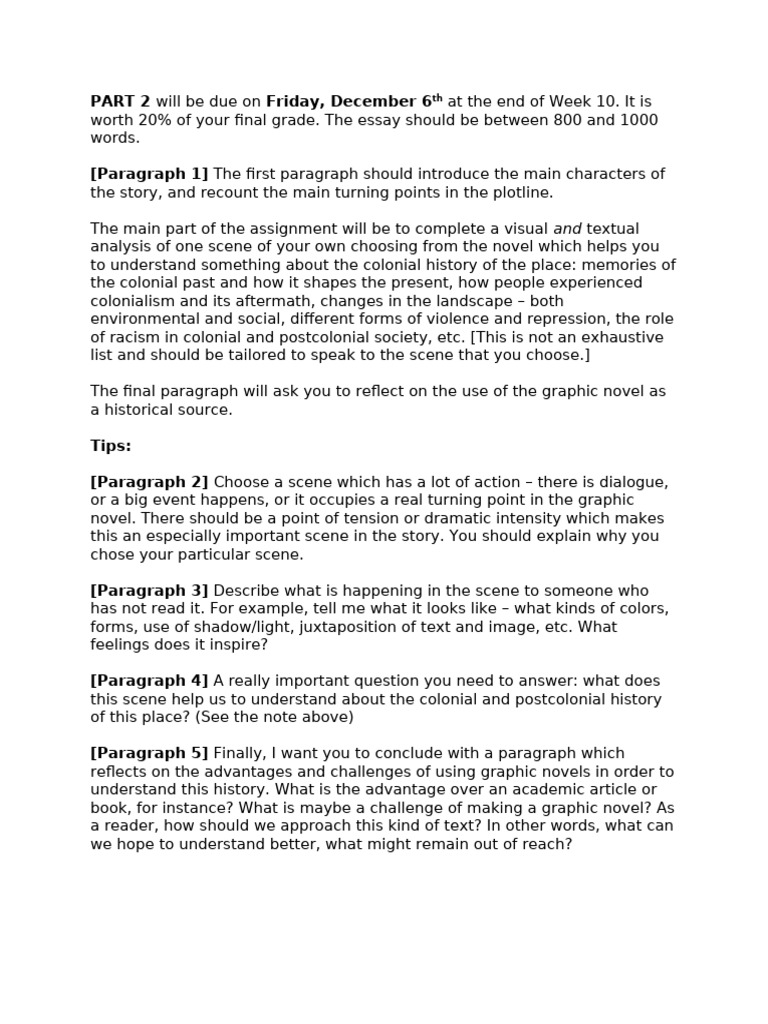 Instructions, Part 2, Postcolonial Graphic Novel | PDF