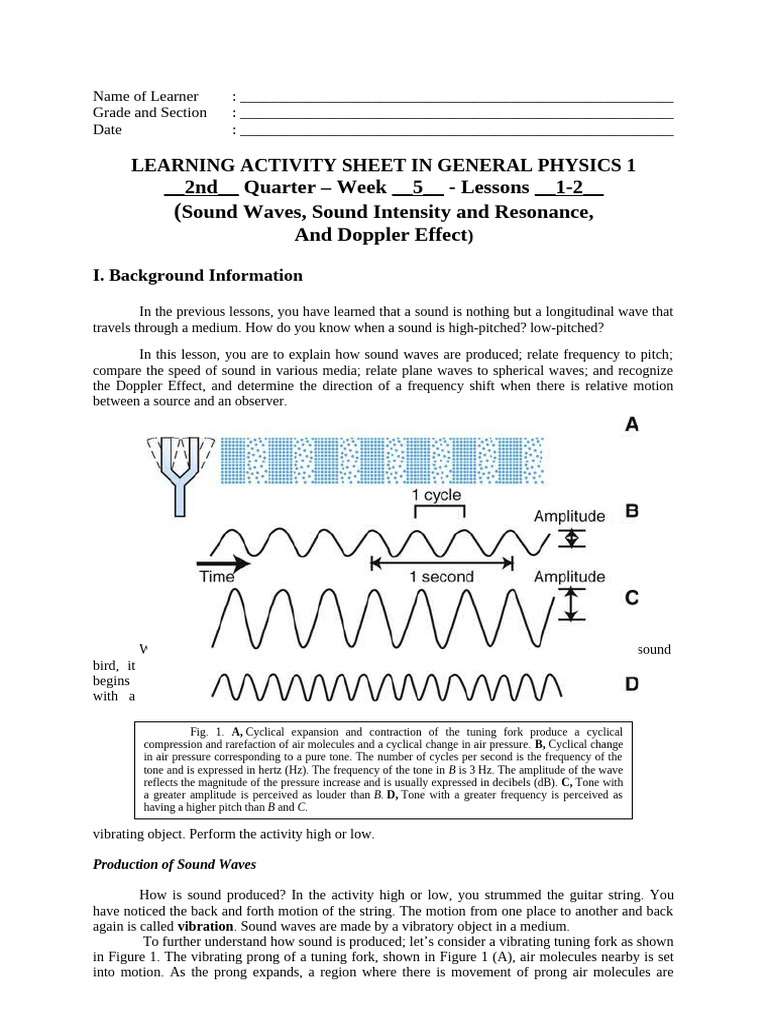 General-Physics-Module-5-LAS-Lessons-1-2 2 | PDF | Sound | Waves