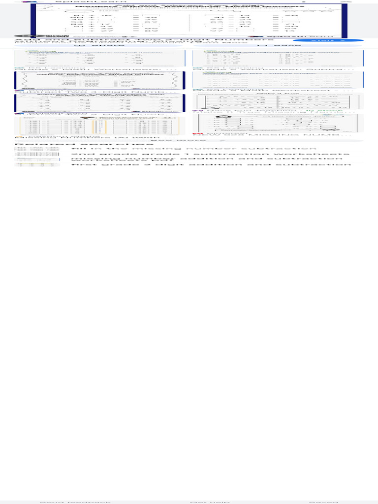 Write The Missing Numbers Grade 4 Minus and Plus - Google Search | PDF