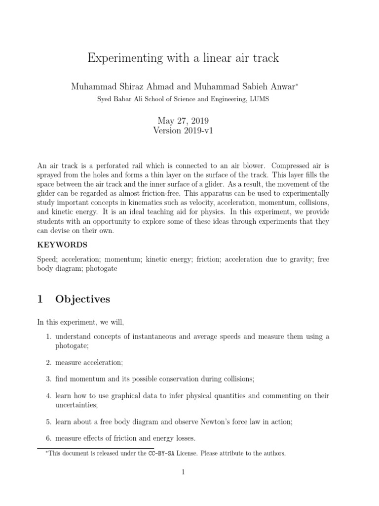 Linear Air Track v2 | PDF | Momentum | Computer File