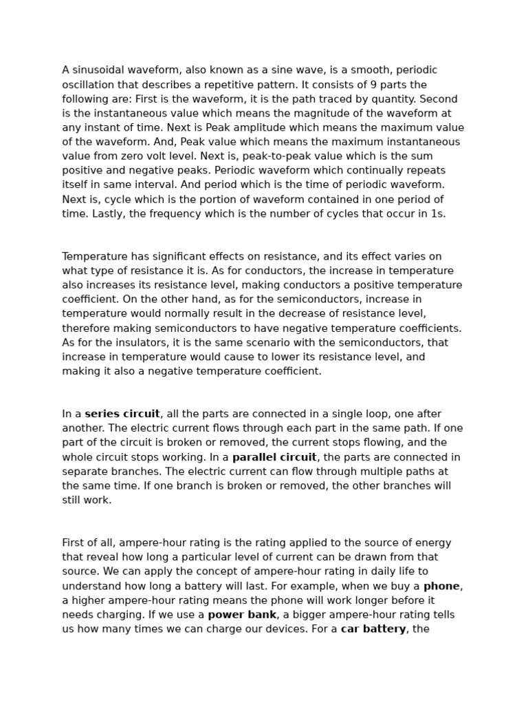 A Sinusoidal Waveform Pdf Electrical Resistance And Conductance Amplitude