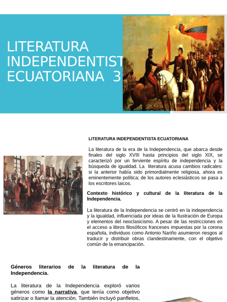 Literatura Independentista | PDF | Romanticismo | Ecuador