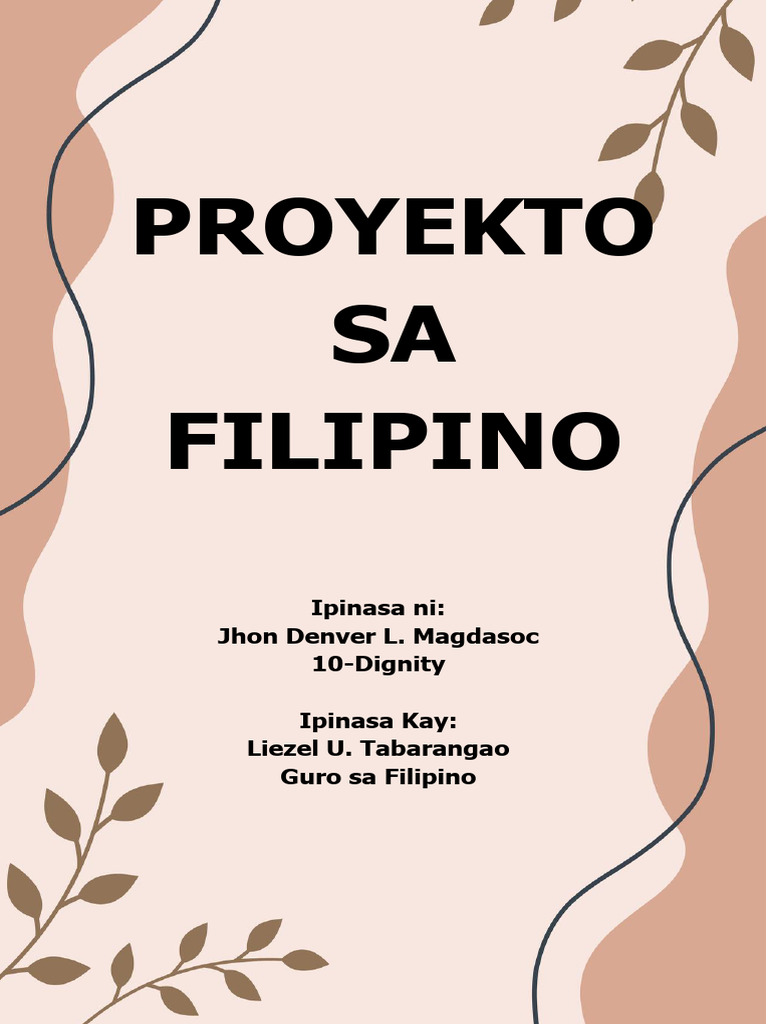 JD Project in Filipino | PDF