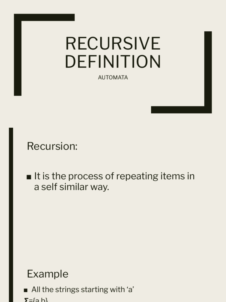 Recursive Definition | PDF