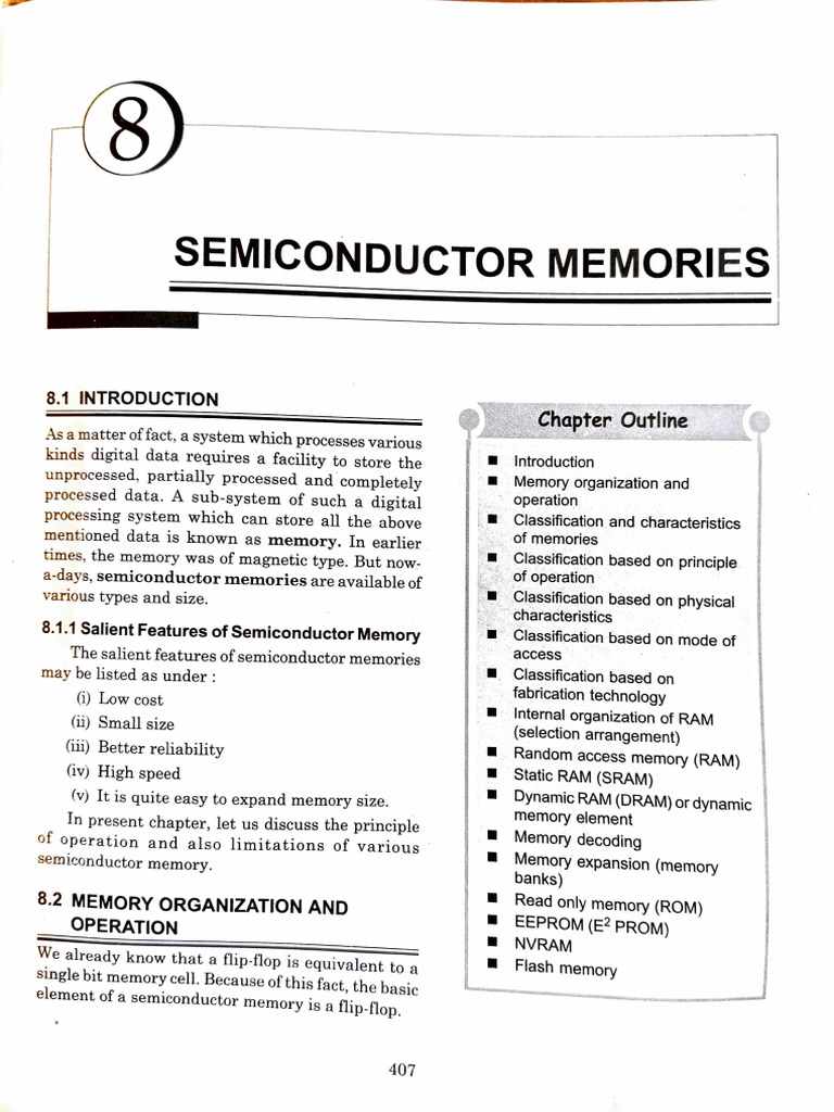 Semiconductor Memories | PDF | Computer Memory | Random Access Memory