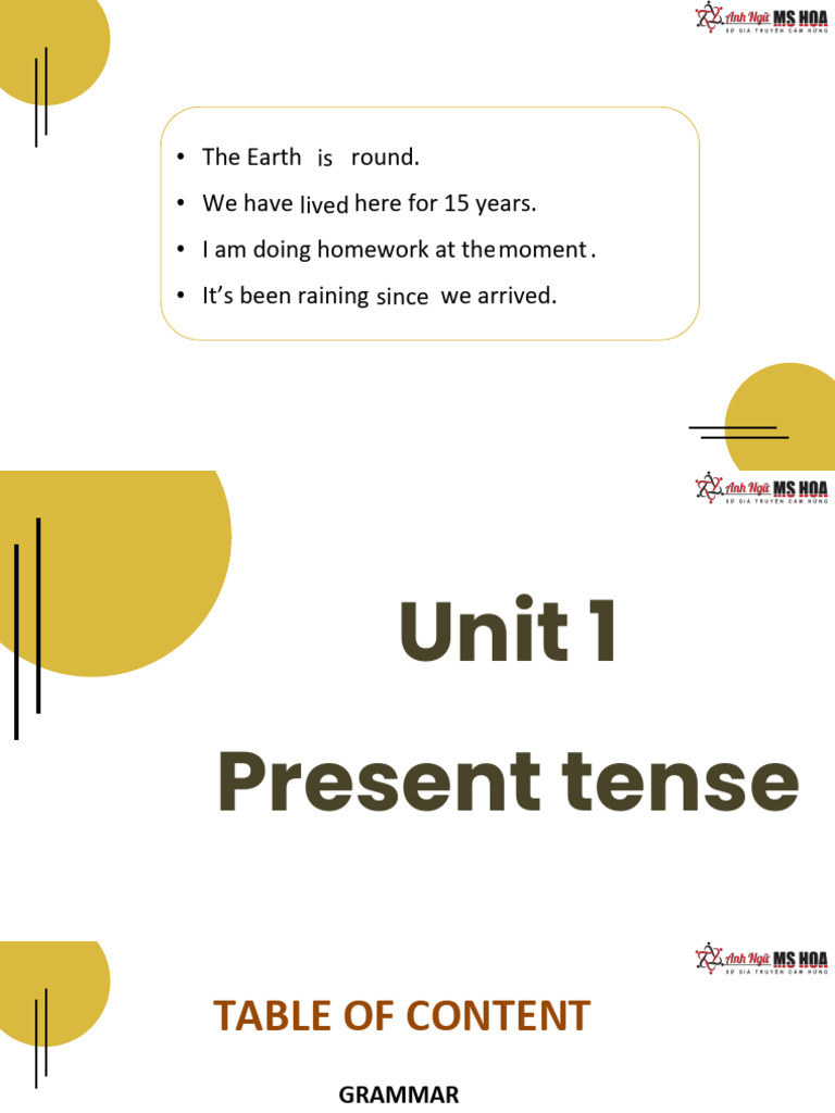Unit 1. Present Tense | PDF | Grammatical Tense | Linguistics