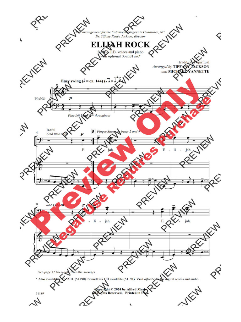 Elijah Rock Sampler | PDF | Musical Compositions
