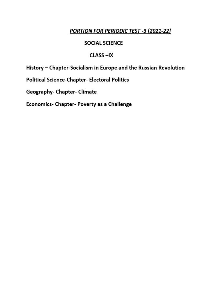 Portion For Periodic Test | PDF | Social Science