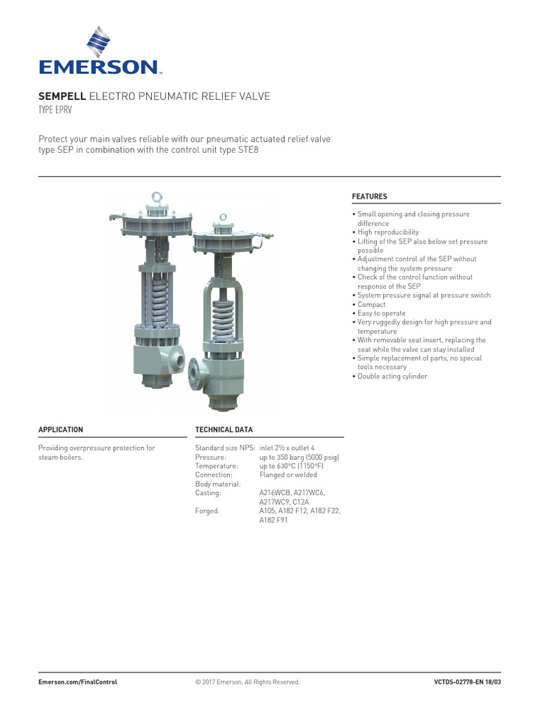 Data Sheets Sempell Electro Pneumatic Relief Valve Sempell en en ...