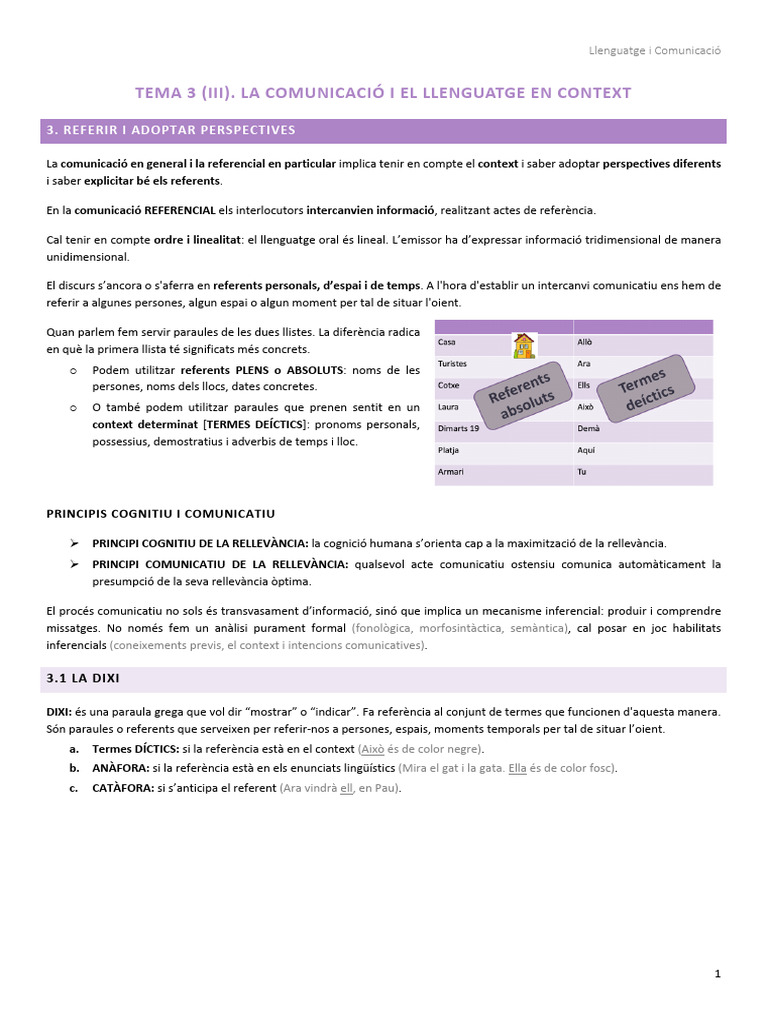 Tema 3 (III) - Llenguatge I Comunicació | PDF
