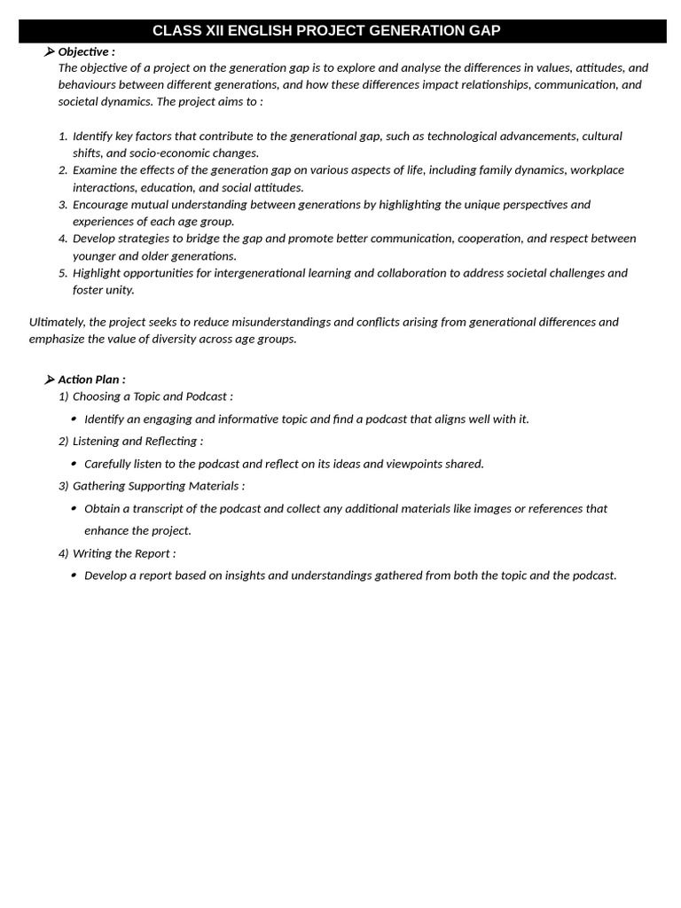 Exploring the Generation Gap Project | PDF | Art