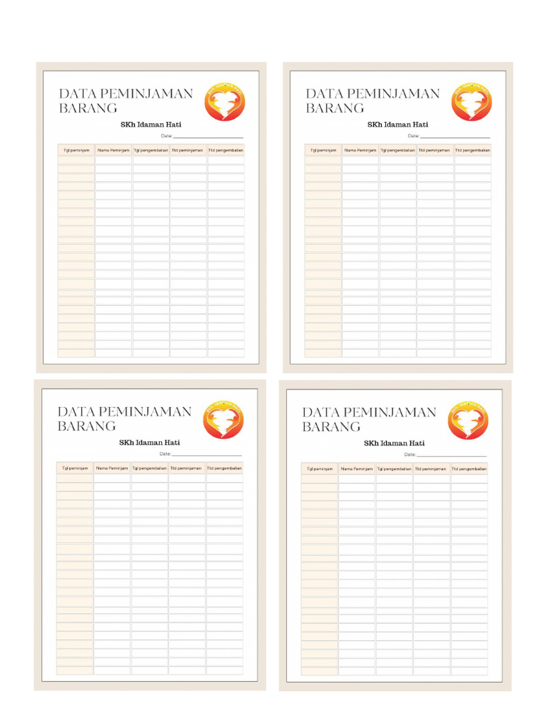 Format Peminjaman Barang | PDF