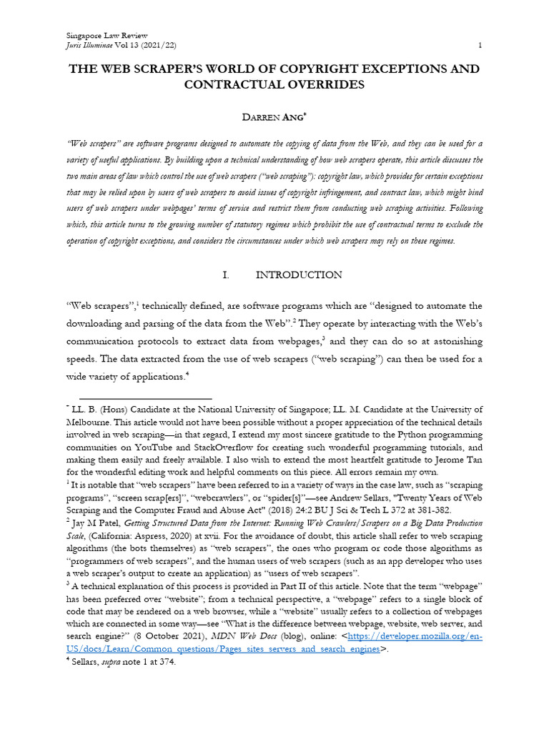 Darren Ang - The Web Scraper's World of Copyright Exceptions and ...