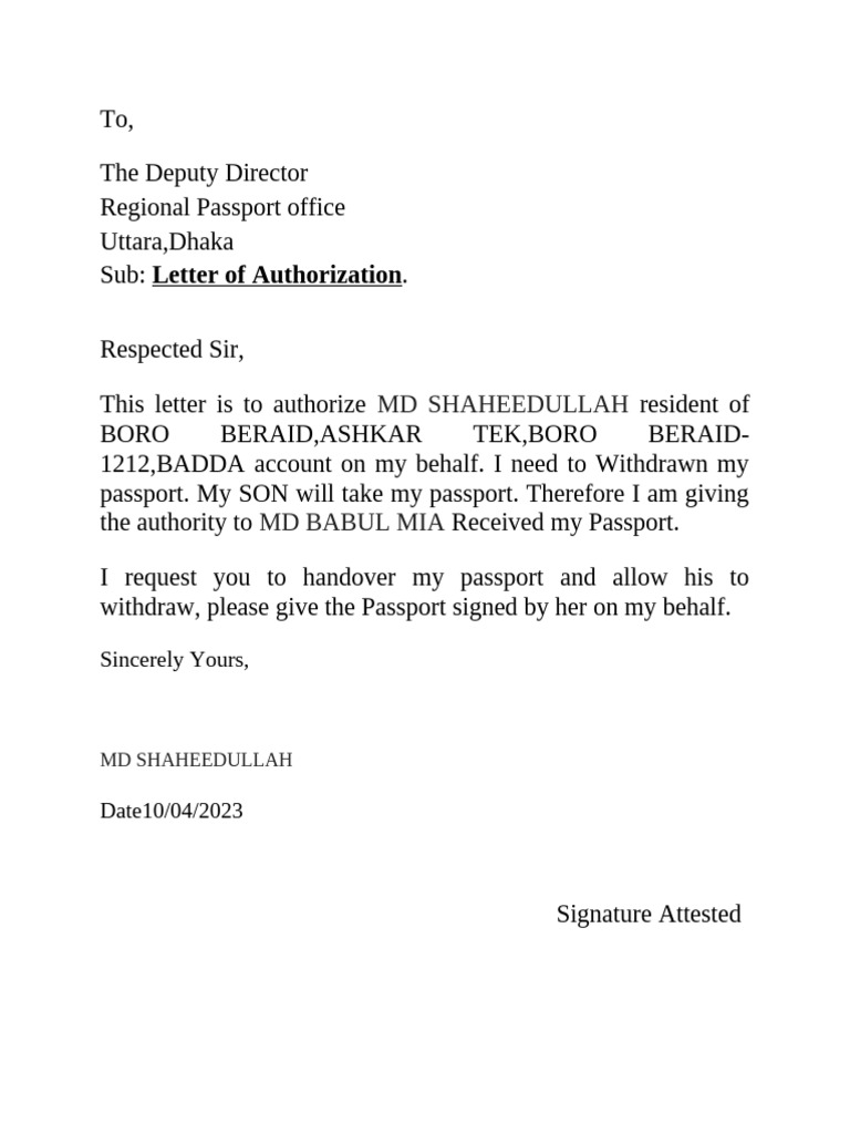 Authorize Letter 2021 | PDF