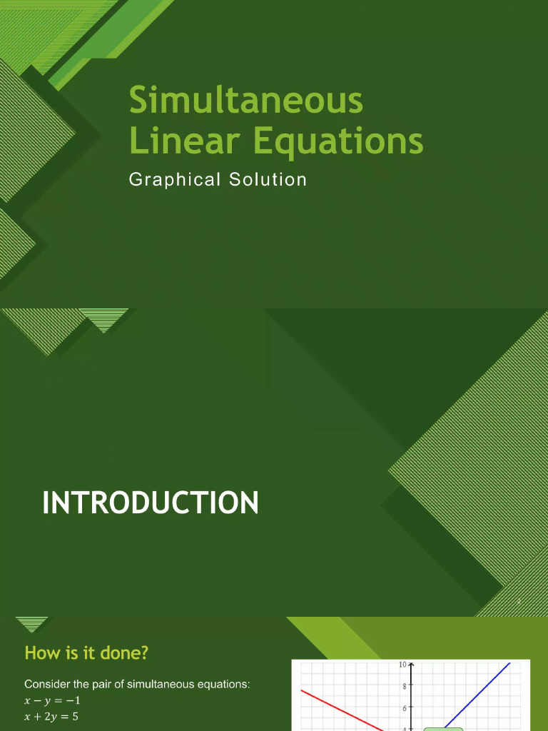 Simultaneous Linear Equations | PDF