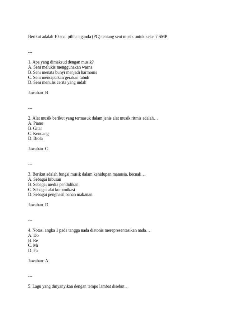 Pas Kelas 7 SBK | PDF | Seni & Disiplin Bahasa | Griya & Taman