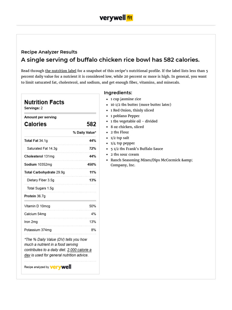Buffalo Chicken Rice Bowl PDF | PDF