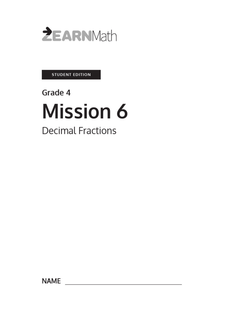 G4M6 Student Lesson Materials | PDF | Numbers | Decimal