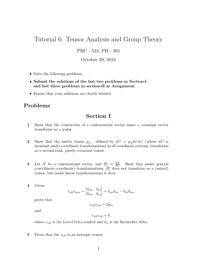 Math Phys A06 Tensor GroupTheory | PDF | Tensor | Group (Mathematics)